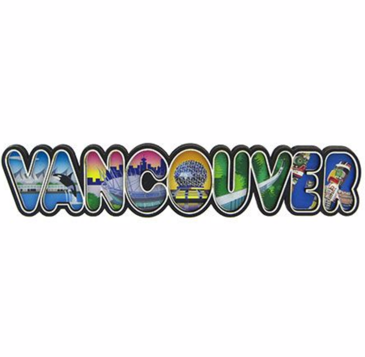 Magnet Wood 3D Script, Icons in Text, Vancouver – BIGGLE Souvenirs ...