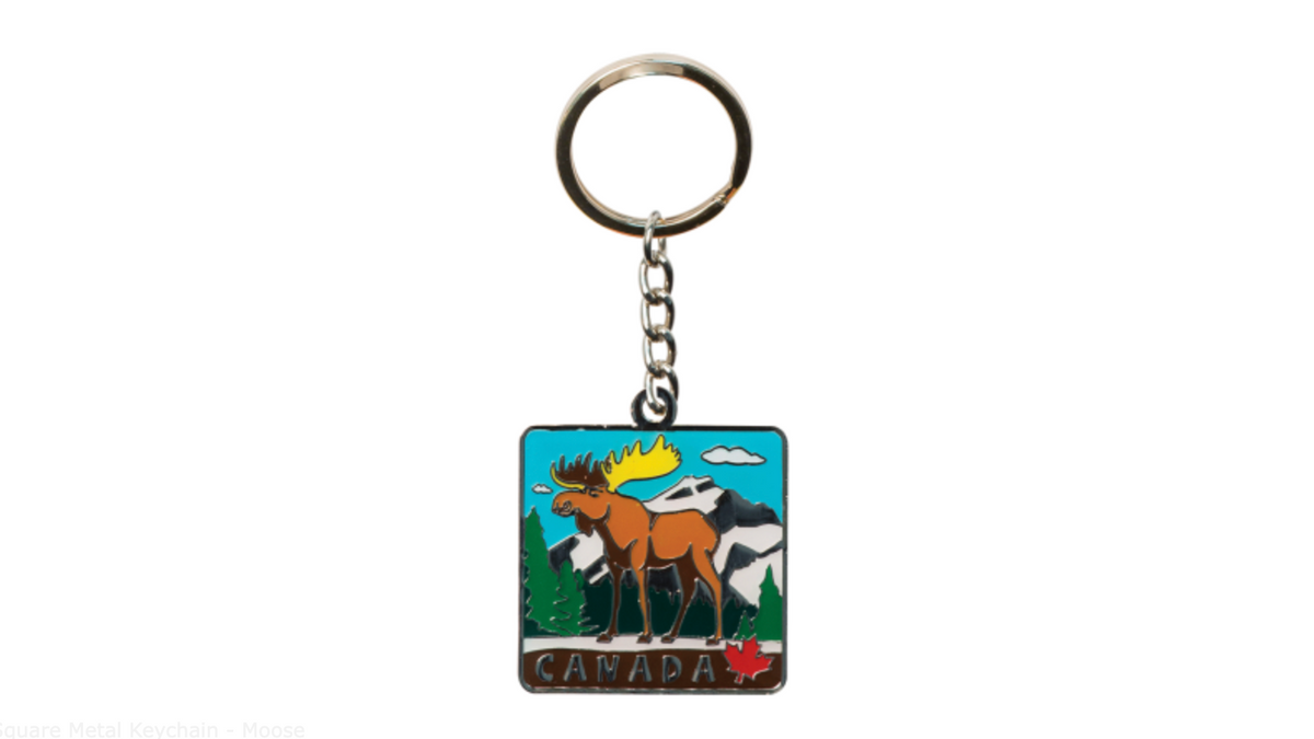 Square Metal Keychain - Moose – BIGGLE Souvenirs & Gift Shop