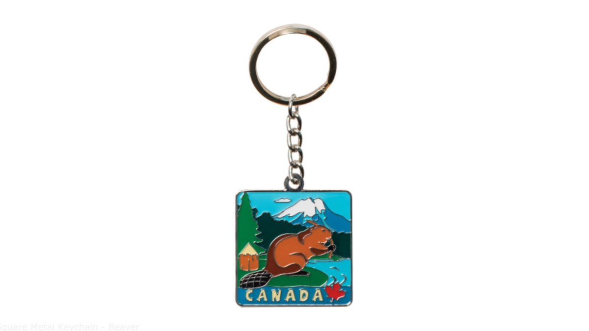 Square Metal Keychain - Beaver – BIGGLE Souvenirs & Gift Shop