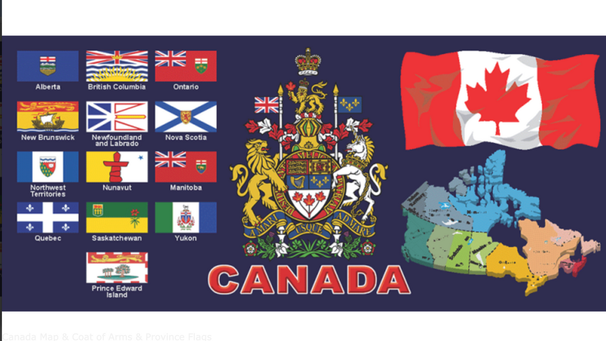 Canada Map & Coat of Arms & Province Flags – BIGGLE Souvenirs & Gift Shop