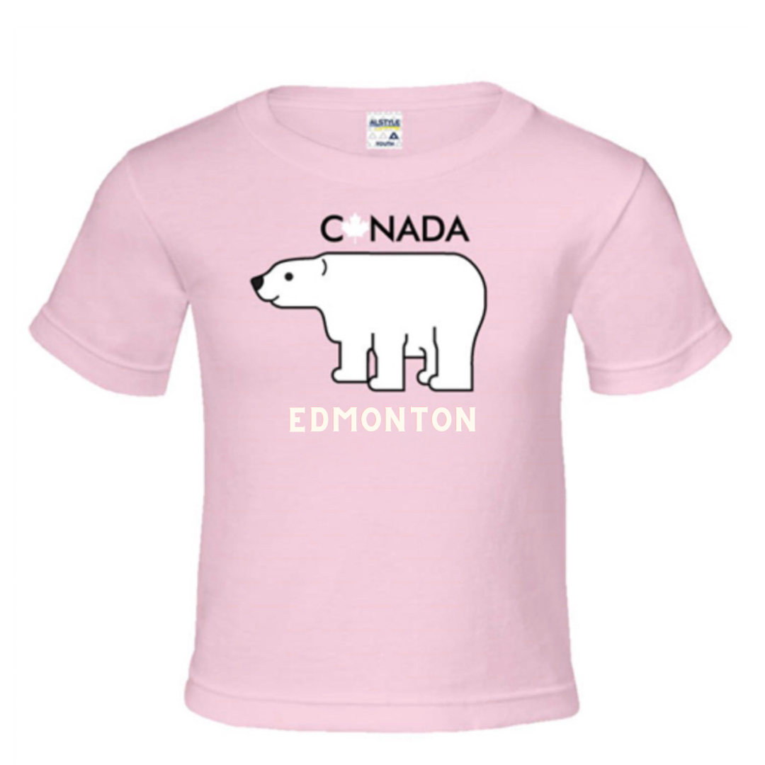 Edmonton T-Shirt Kids Pink - Polar Bear- Premium Quality – BIGGLE ...